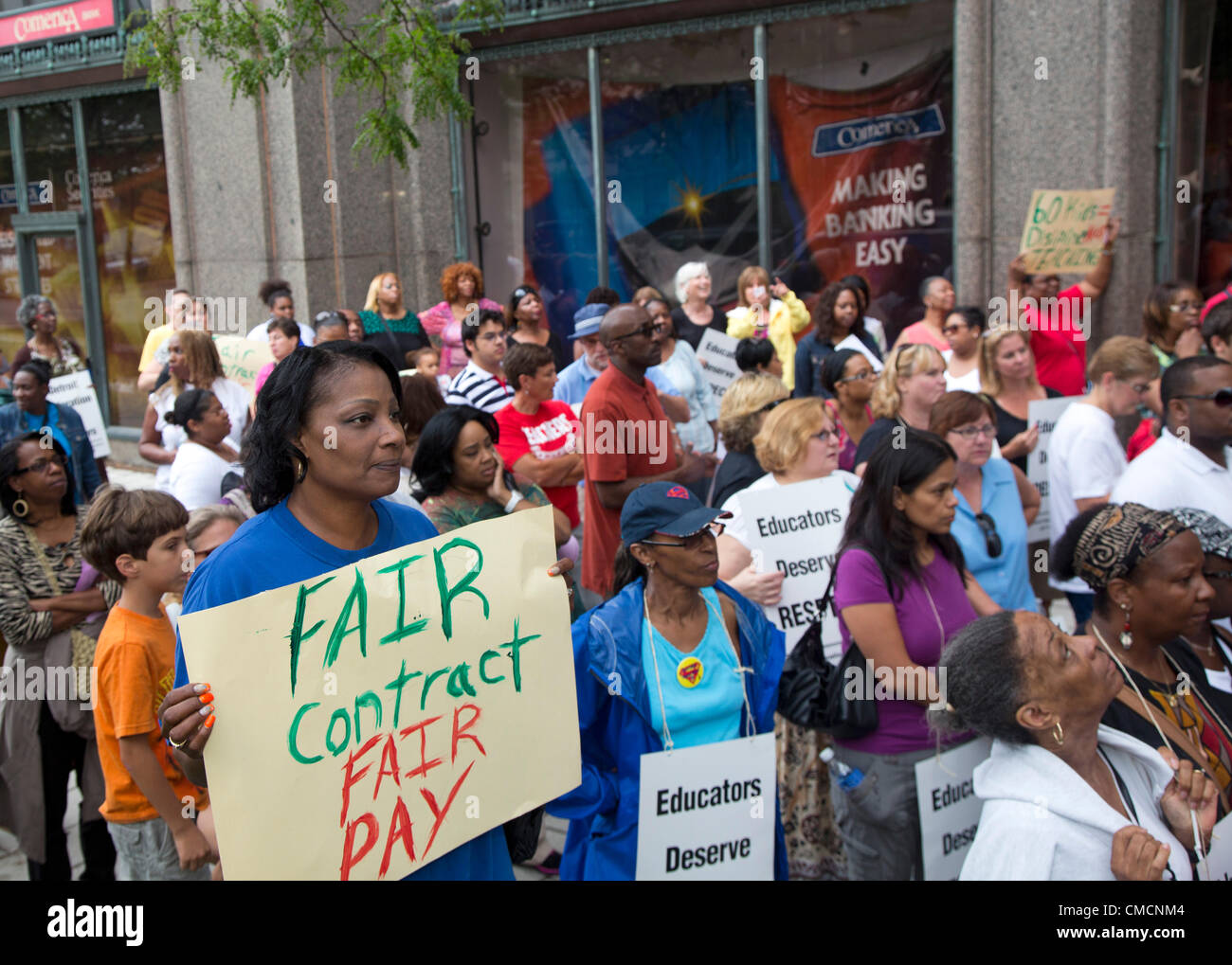 Detroit, Michigan - Members of the Detroit Federation of Teachers ...
