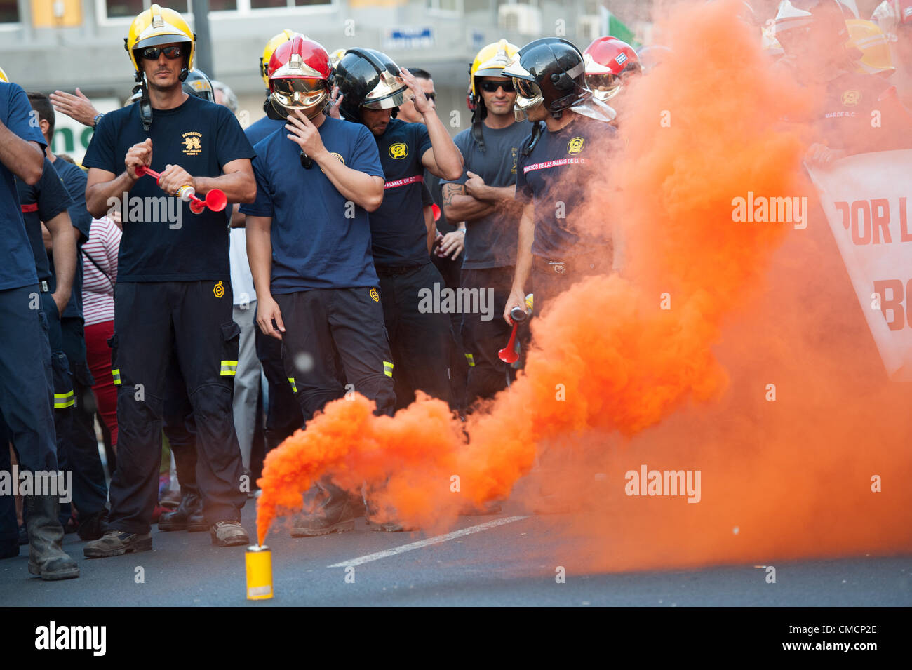 LAS PALMAS, SPAIN–July 19: Huge protests against the Government crisis ...