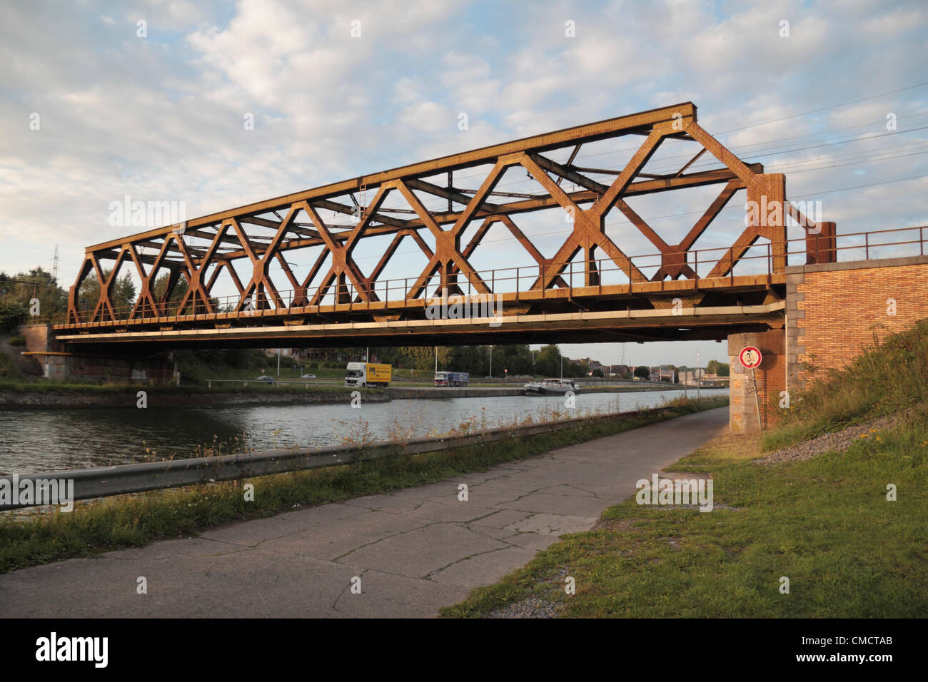 Nimy Bridge at Mons, Belgium at which Private Sidney Godley VC won the ...