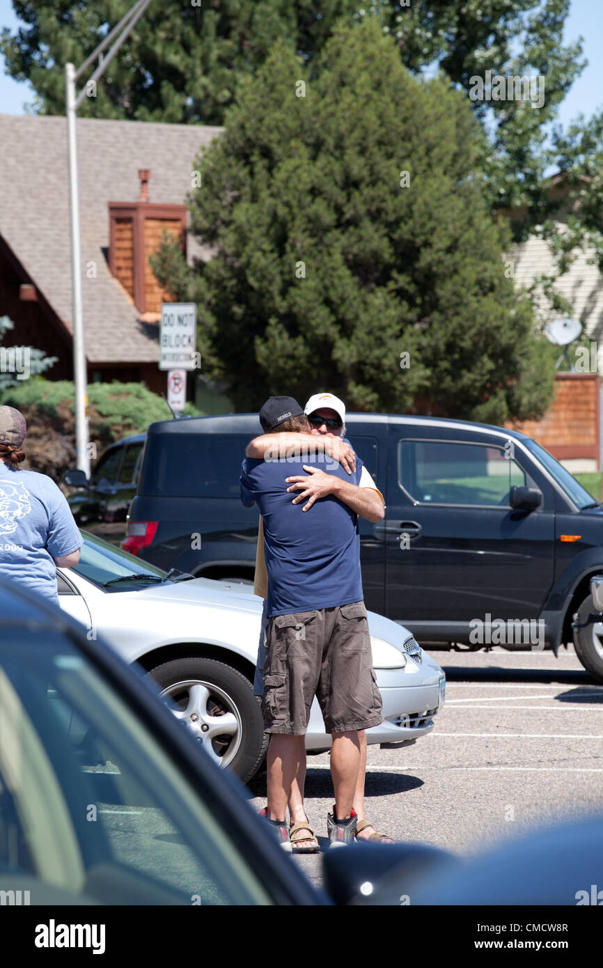Aurora, Colorado, USA. July 20, 2012. The family members of victims ...