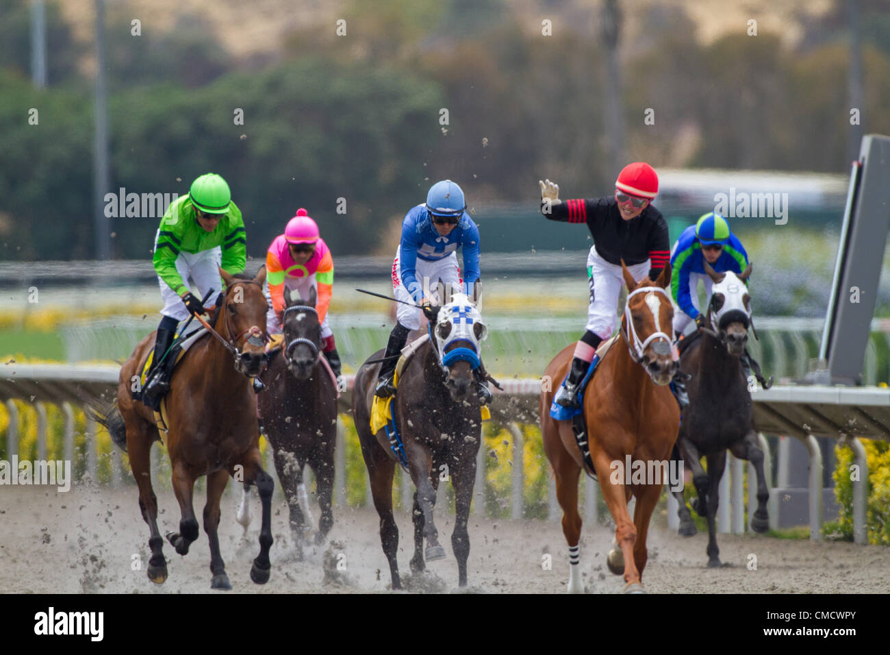 Female horse racing celebrates hi-res stock photography and images - Alamy