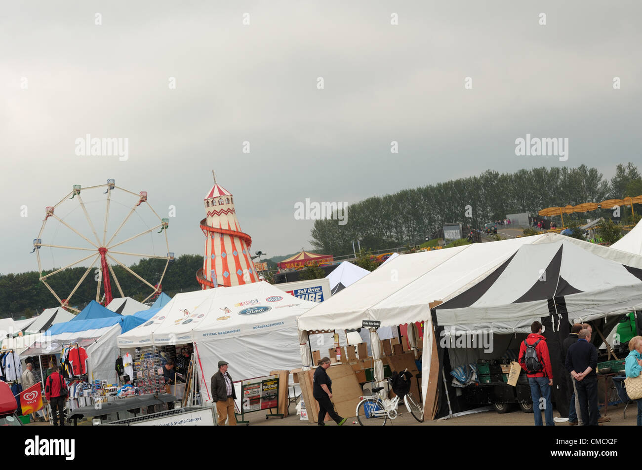 20th July 2012, Silverstone, UK The Village Green, including fairground ...