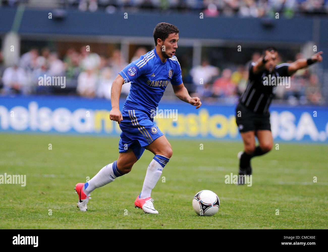 July 18 2012: Chelsea FC midfielder Eden Hazard (17) controls the ball ...