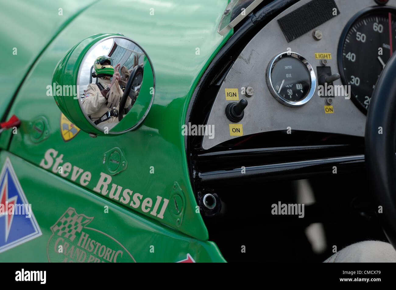 20th July 2012, Silverstone, UK Steve Russell, reflected in the wing ...