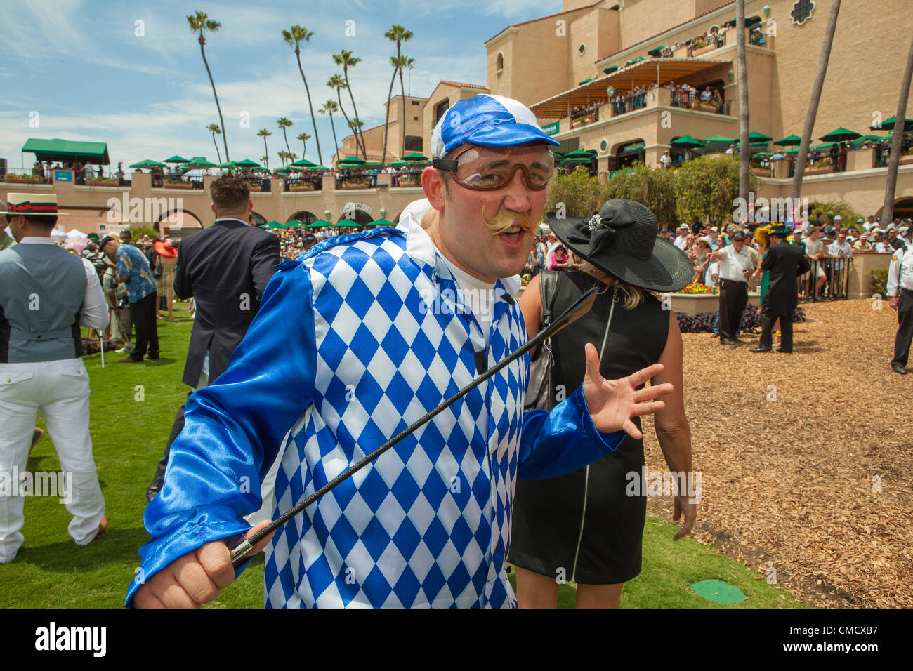 July 18, 2012 - Delmar, California, U.S - Race fans pose showing off ...
