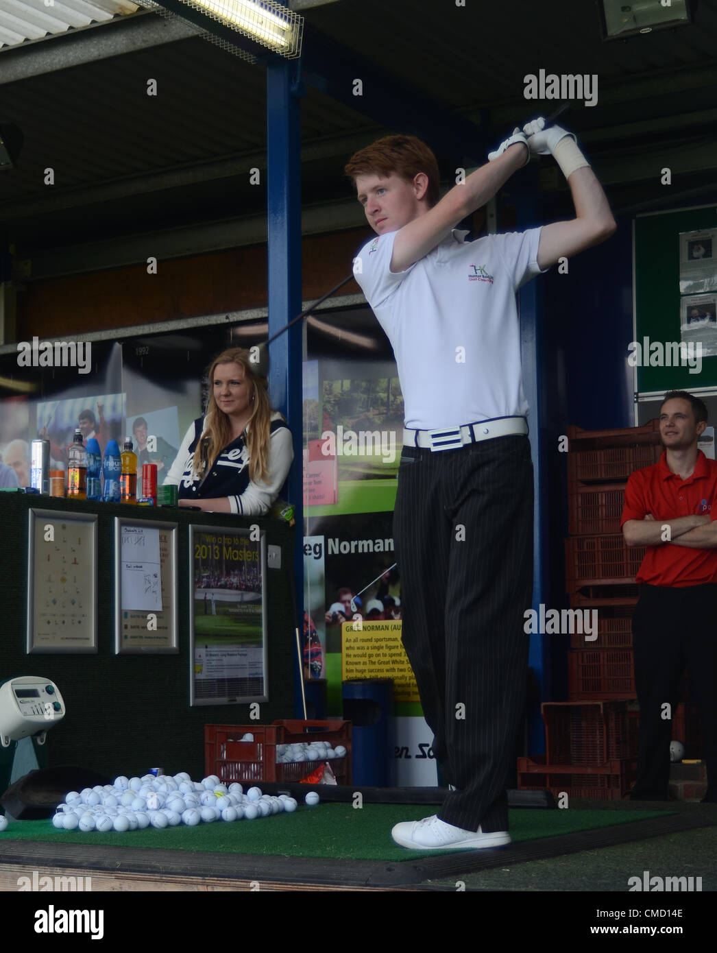 Simon Jones (Age 20) a professional golfer from Hastings attempts to ...