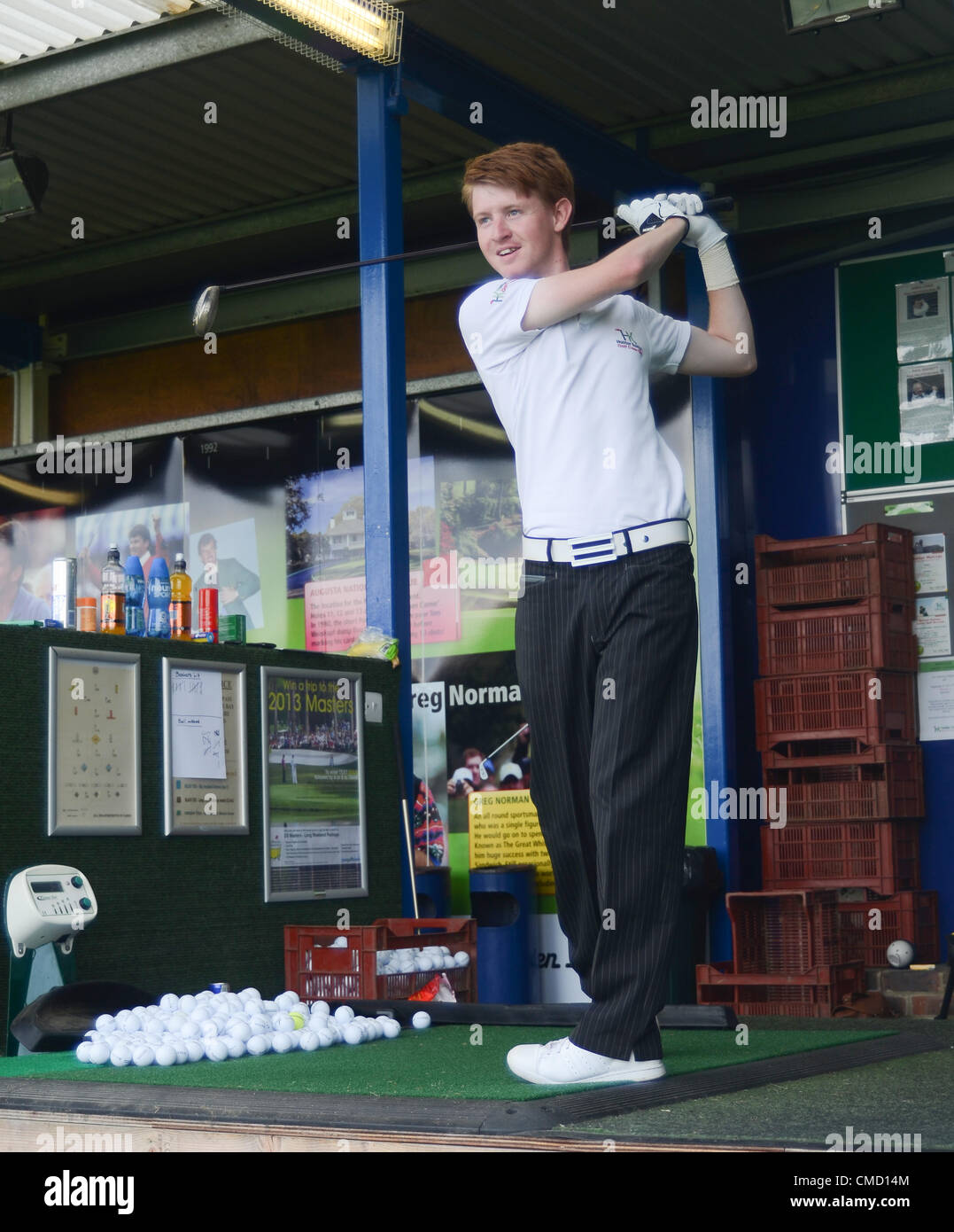 Simon Jones (Age 20) a professional golfer from Hastings attempts to ...