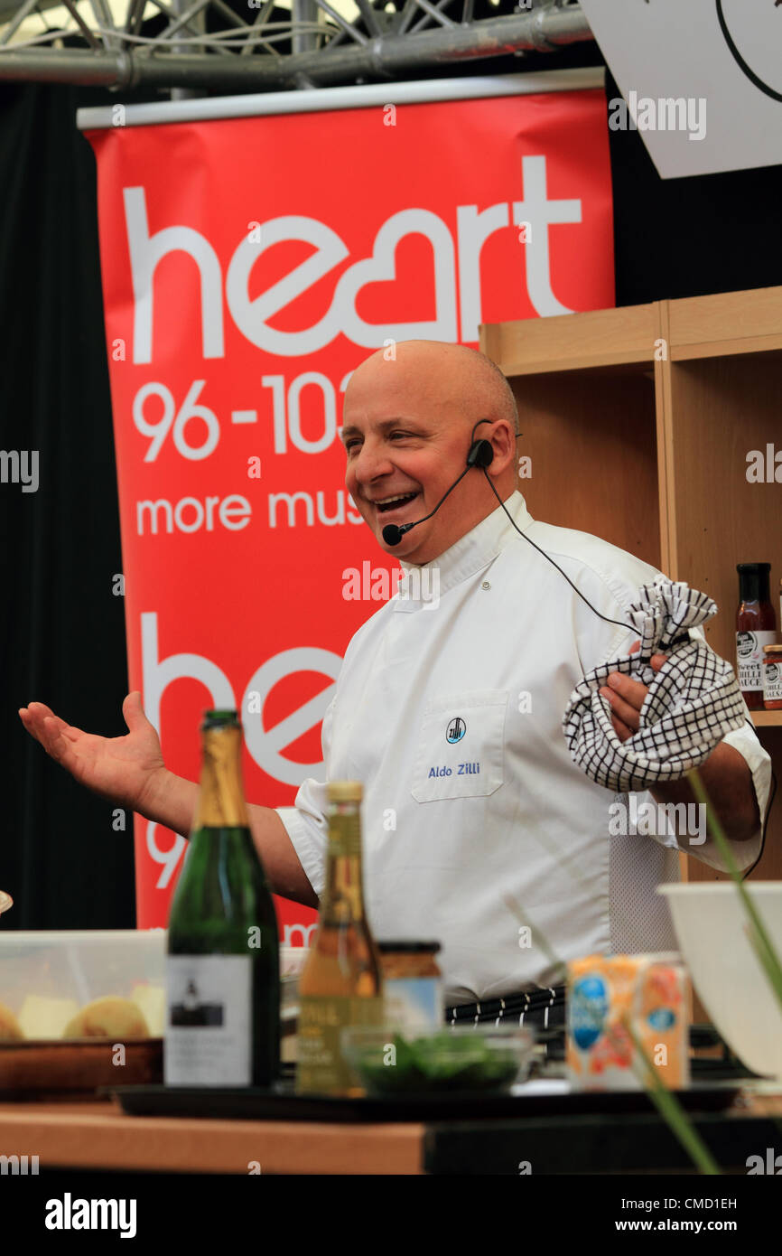 Aldo Zilli prepares Italian specialities in the Cookery Theatre at the ...