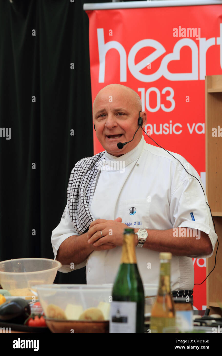 Aldo Zilli prepares Italian specialities in the Cookery Theatre at the ...
