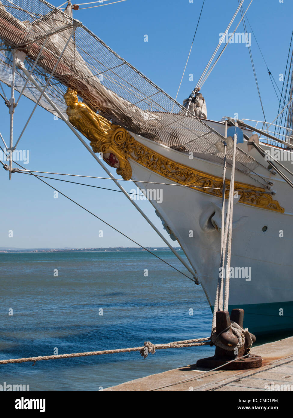 Spanish ship Juan Sebastian de Elcano dock in Lisbon for the Tall Ship ...