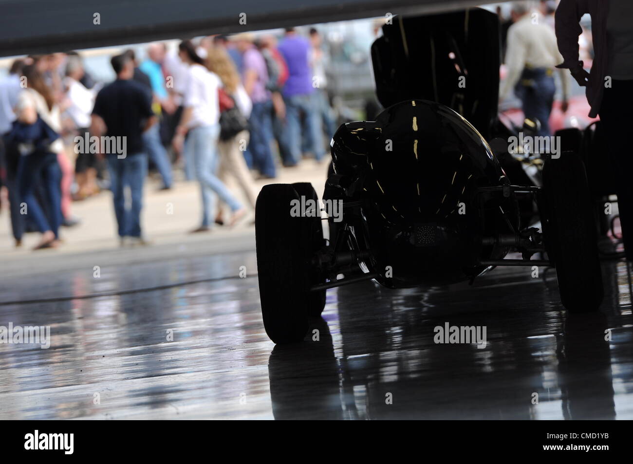 21st July 2012, Silverstone, UK. A car in the garage at Silverstone ...