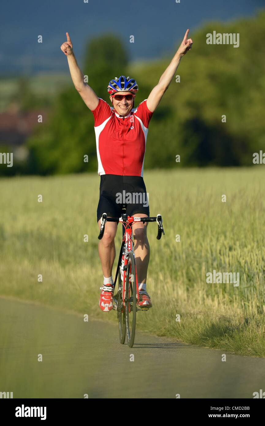 15.06.2012. Germany. Model released image of a celebratory male ...