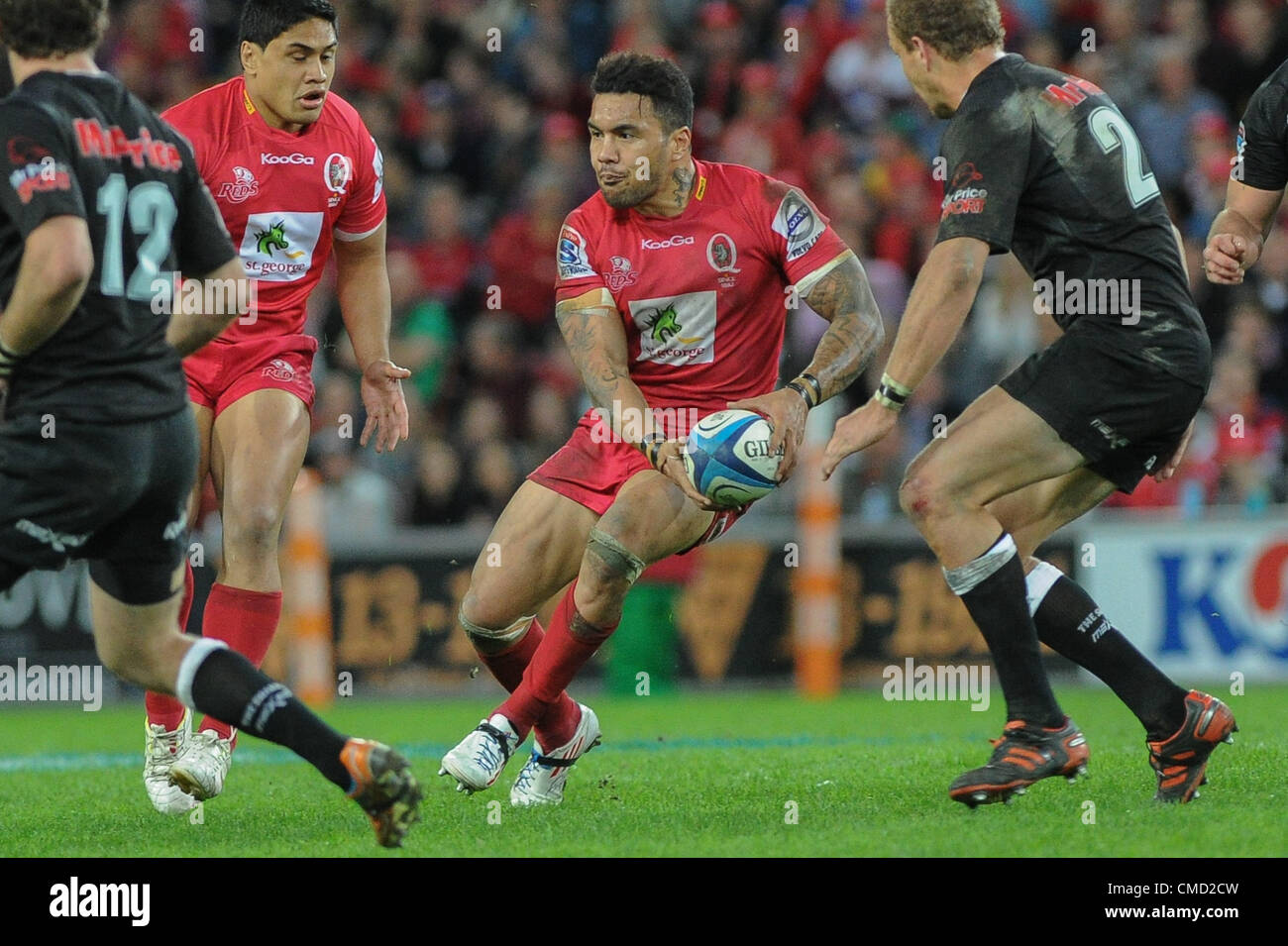 21.07.2012 Brisbane, Australia. Digby Ioane in action during the Super ...