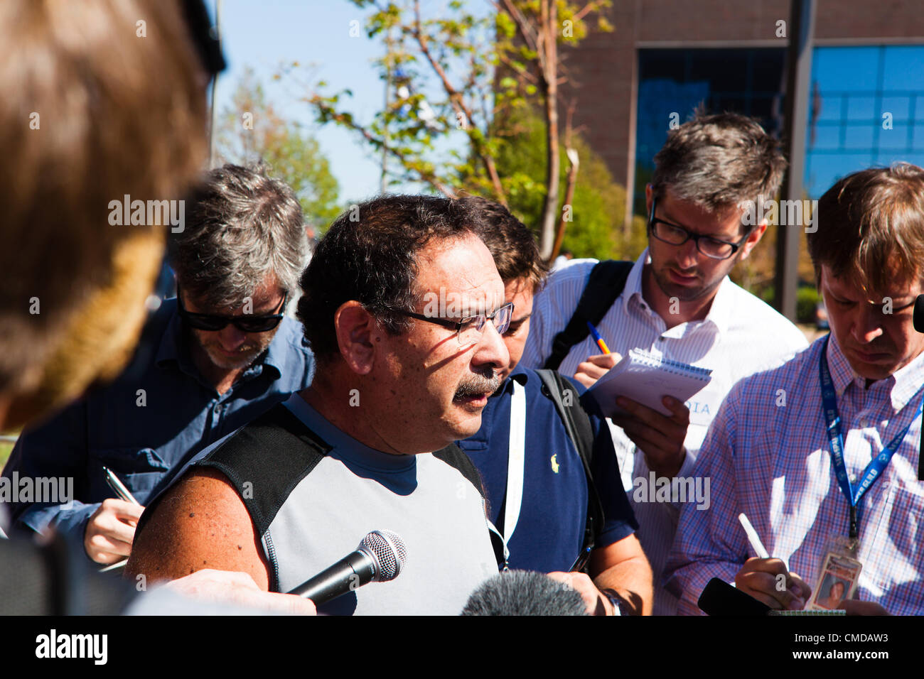 Centennial, Colorado, USA. David Sanchez, father of Katie Medley who's ...