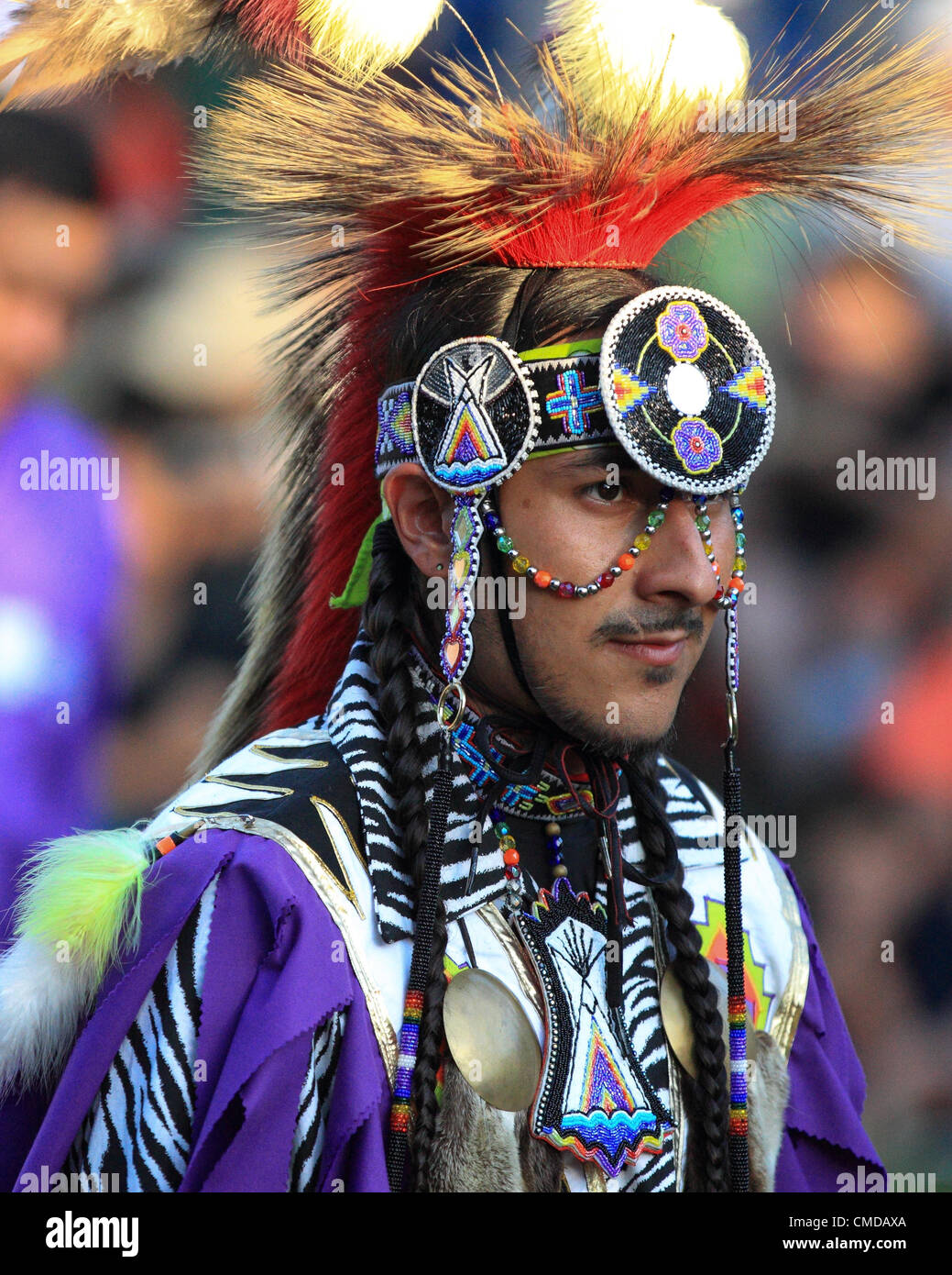 Native Americans from around North America gathered to sing, dance, and ...