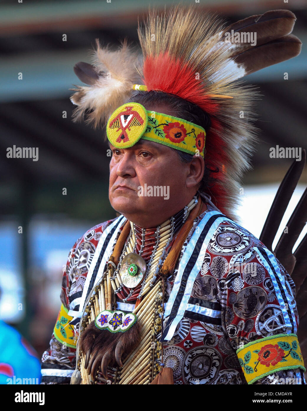 Native Americans from around North America gathered to sing, dance, and ...