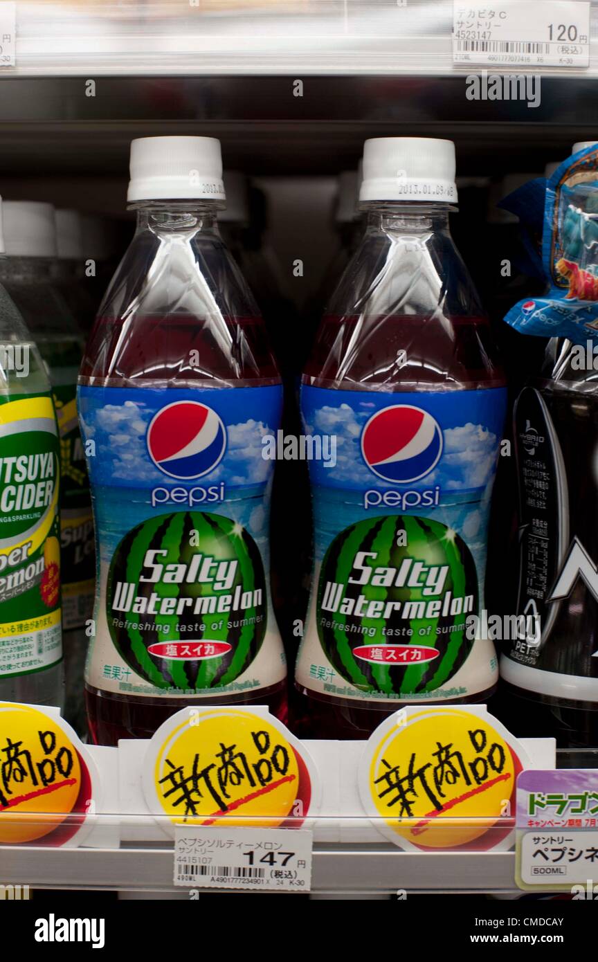 July 24, 2012, Tokyo, Japan – Pepsi releases their new salty watermelon ...