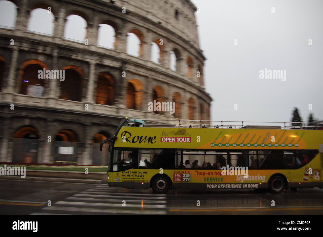 Rome, Italy. 23 July, 2012. heavy rain interrupts the hot summer by the ...