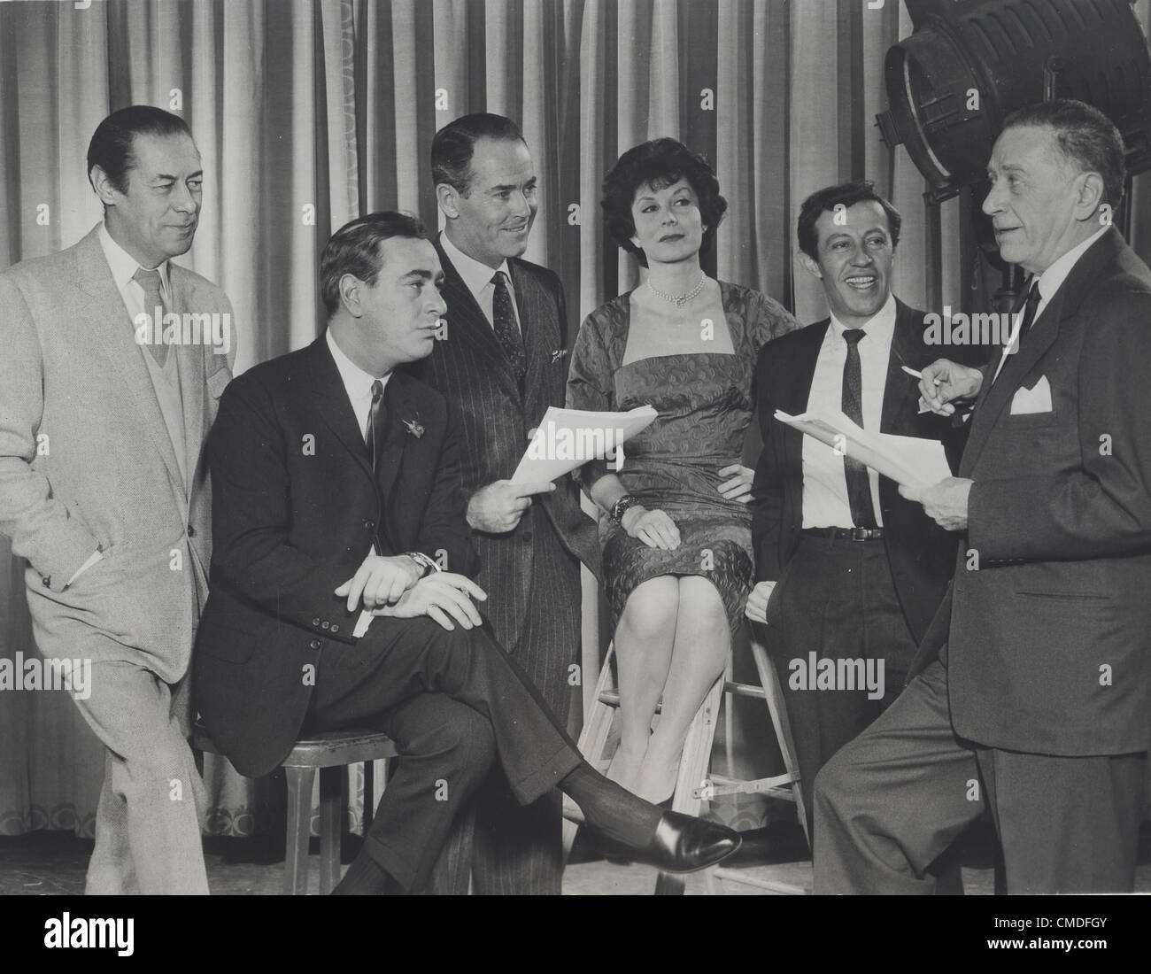 REX HARRISON with Shelley Berman , Henry Fonda , Betty Comden , Adolph ...