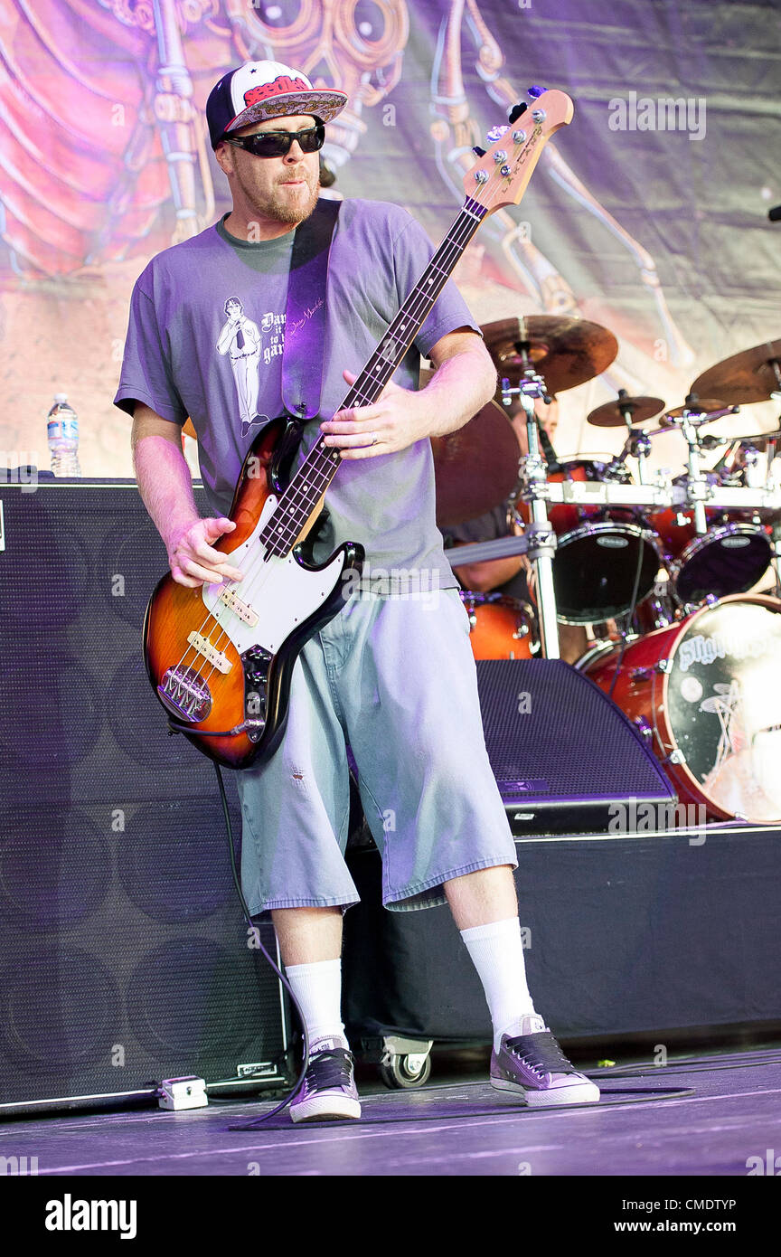 Jul. 25, 2012 - Raleigh, North Carolina; USA - Bass Guitarist KYLE ...