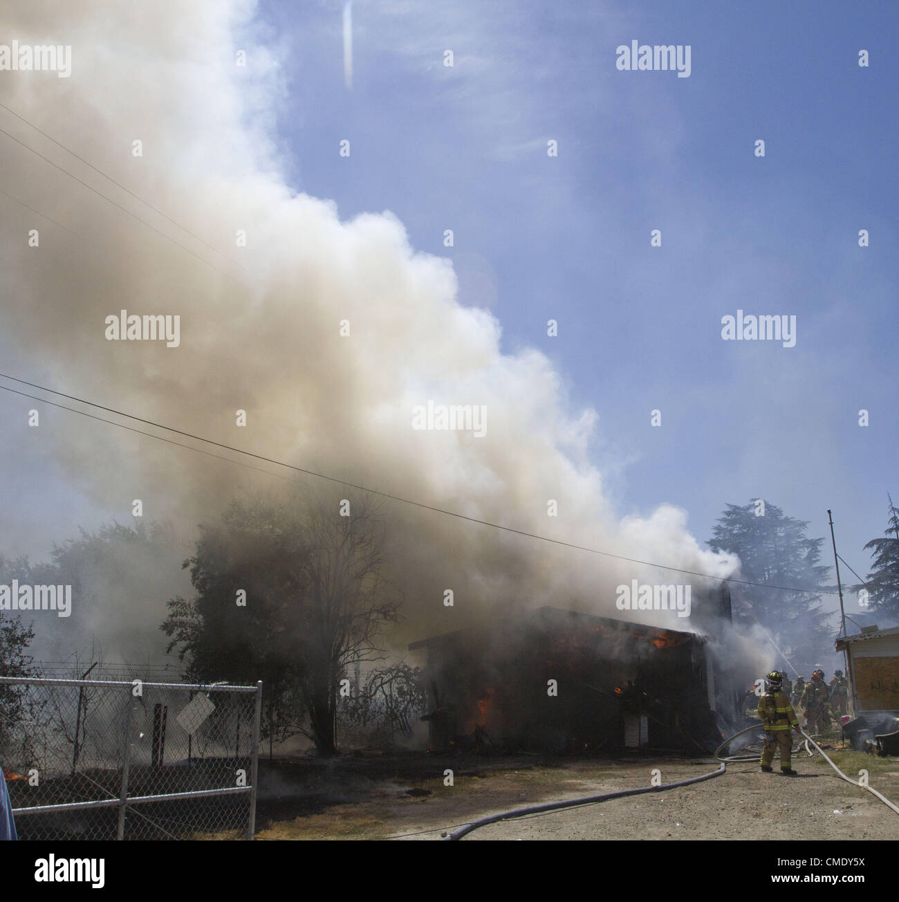 July 26, 2012 - Modesto, CA, USA - Modesto Fire Department firefighters ...