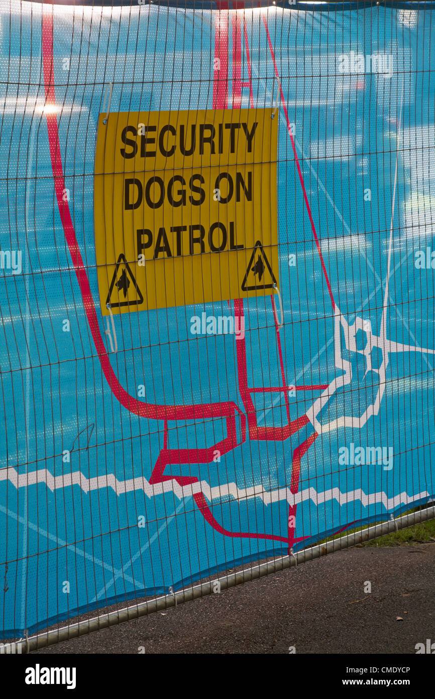 Security dogs on patrol sign hi-res stock photography and images - Alamy