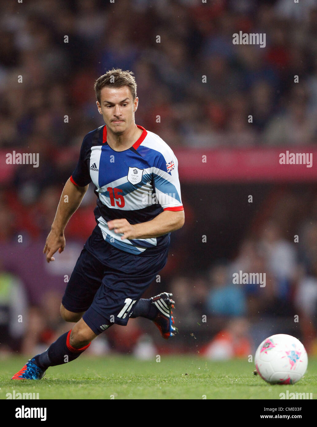 AARON RAMSEY GREAT BRITAIN OLD TRAFFORD MANCHESTER ENGLAND 26 July 2012 ...