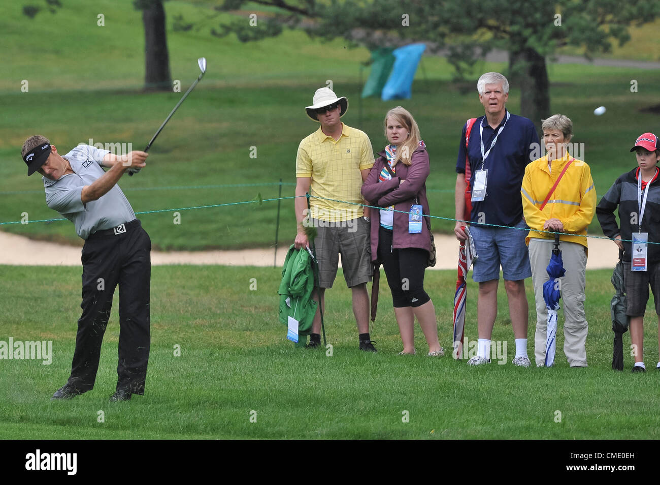 26.07.2012. Ontario, Canada. Stuart Appleby in the 14th fairway on day ...