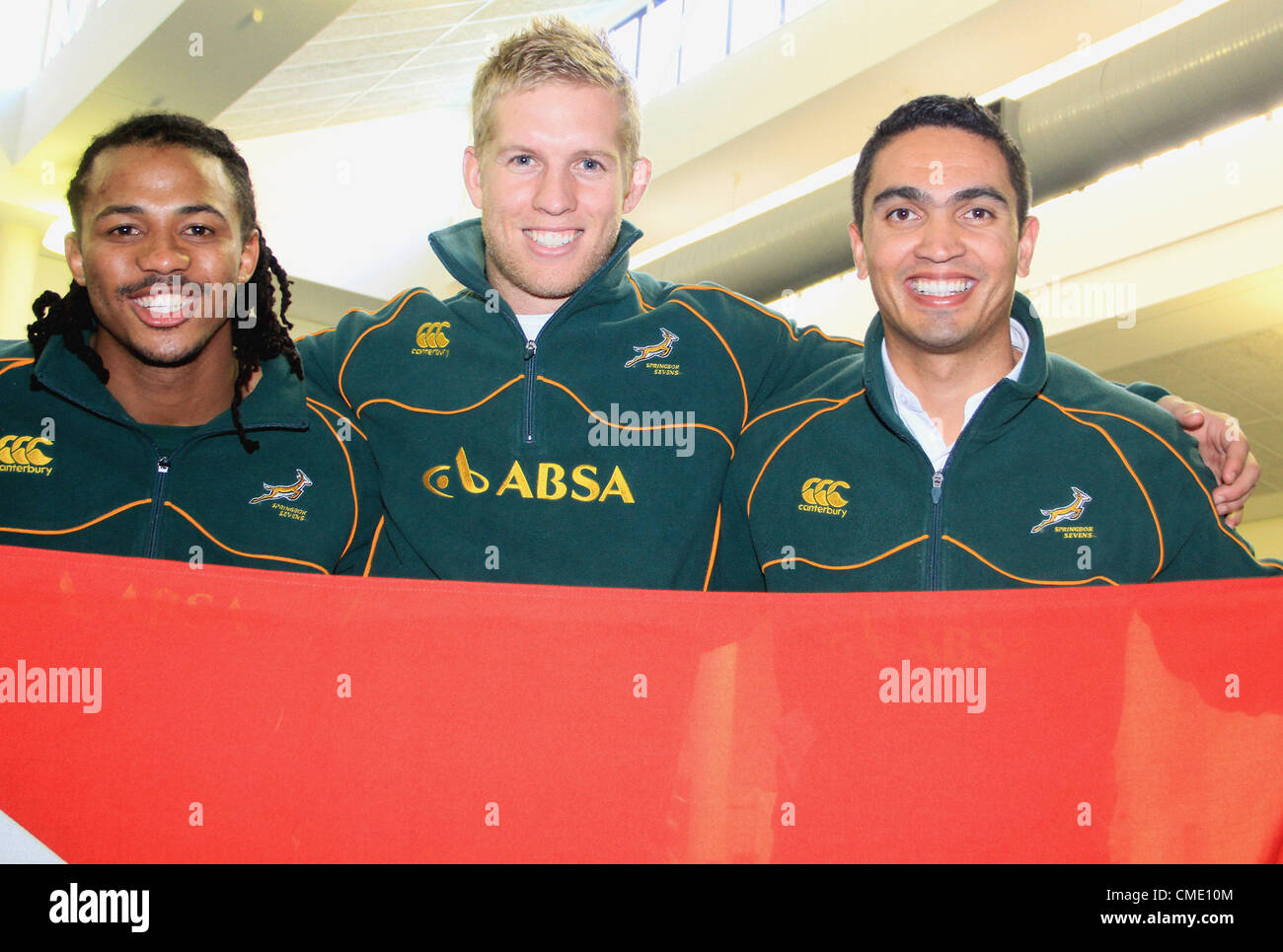 CAPE TOWN, SOUTH AFRICA - JULY 27, (L-R) Cecil Afrika, Kyle Brown and ...