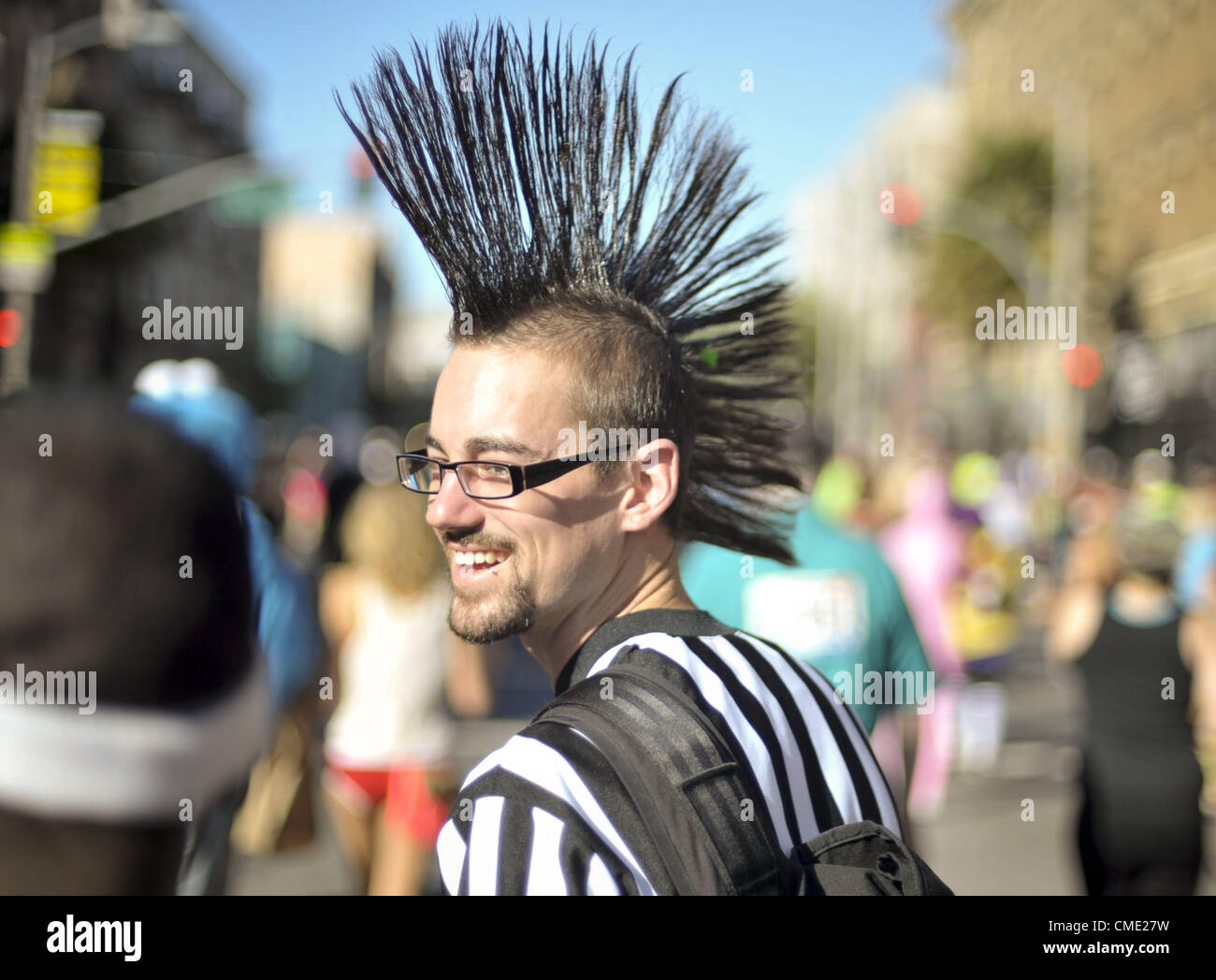 May 20, 2012 - San Francisco, California, USA - A man with a Mohawk ...