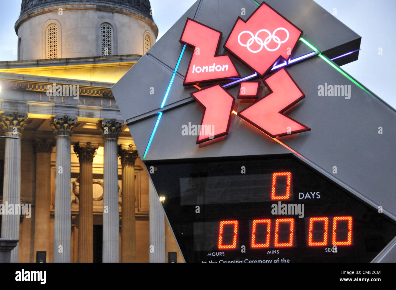 Trafalgar Square, London, UK. 27th July 2012. The London 2012 Olympics ...