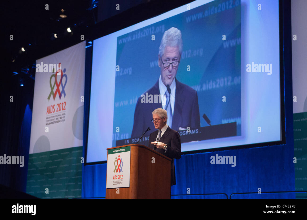 Former US President Bill Clinton speaks at the 2012 International AIDS ...