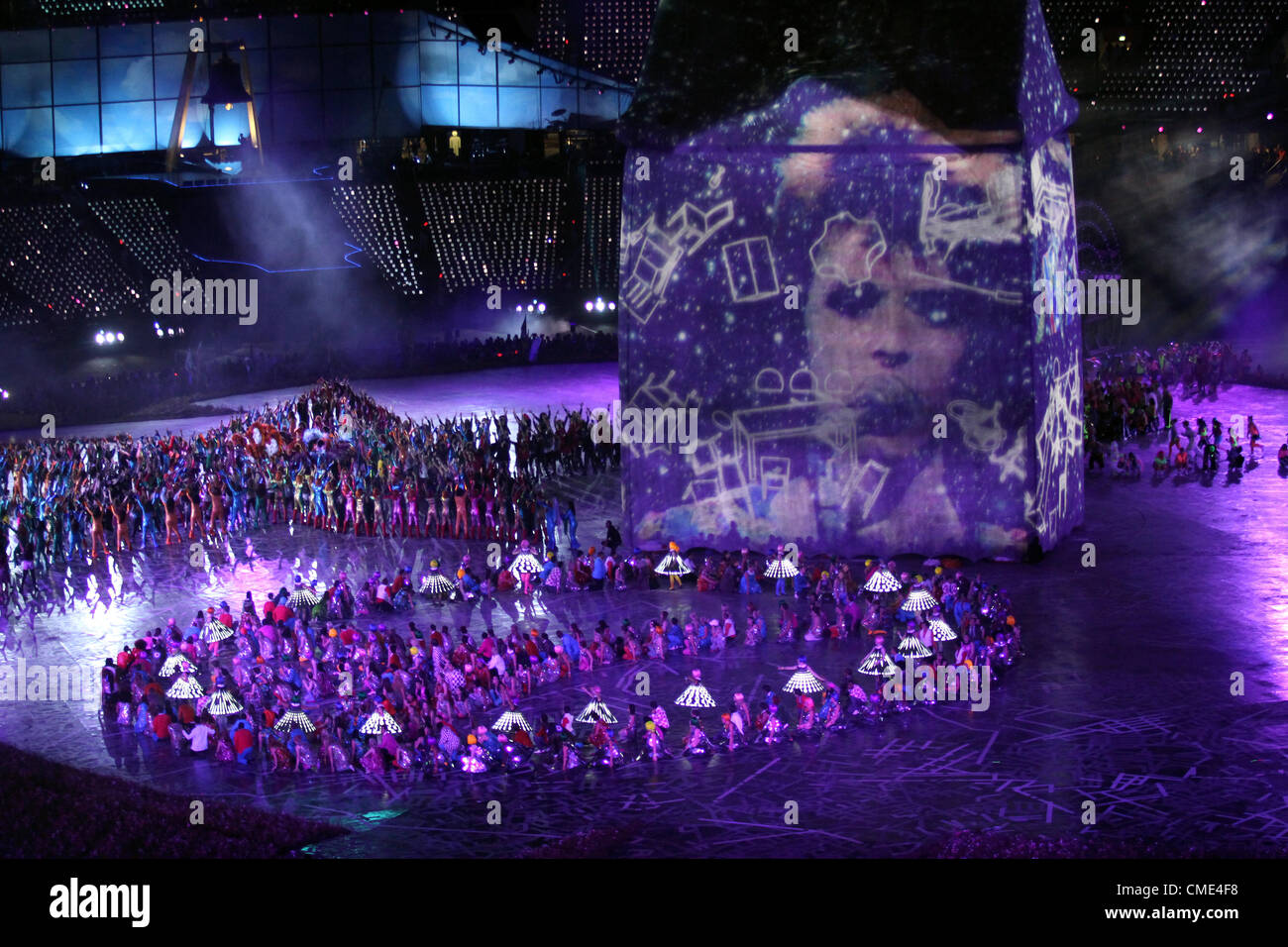 DAVID BOWIE ON THE BIG SCREEN LONDON 2012 OPENING CEREMONY LONDON 2012 ...