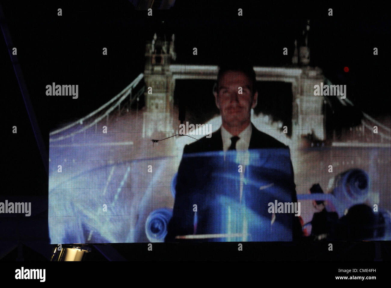 DAVID BECKHAM ON THE BIG SCREEN LONDON 2012 OPENING CEREMONY LONDON ...