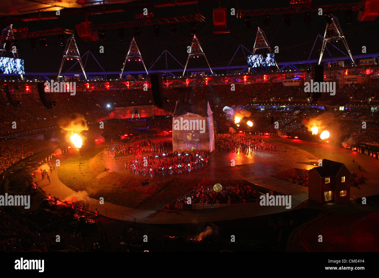 GENERAL VIEW INSIDE THE STADIUM LONDON 2012 OPENING CEREMONY LONDON ...