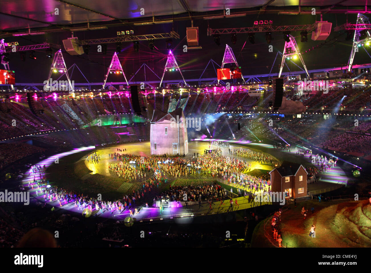 GENERAL VIEW INSIDE THE STADIUM LONDON 2012 OPENING CEREMONY LONDON ...