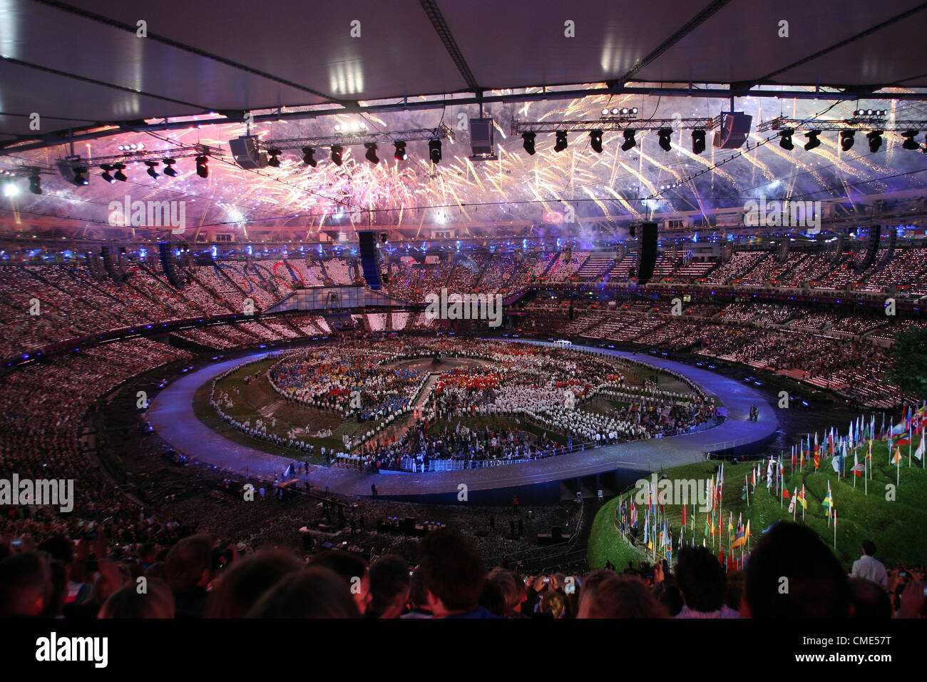 FIREWORKS INSIDE THE STADIUM LONDON 2012 OPENING CEREMONY LONDON 2012 ...