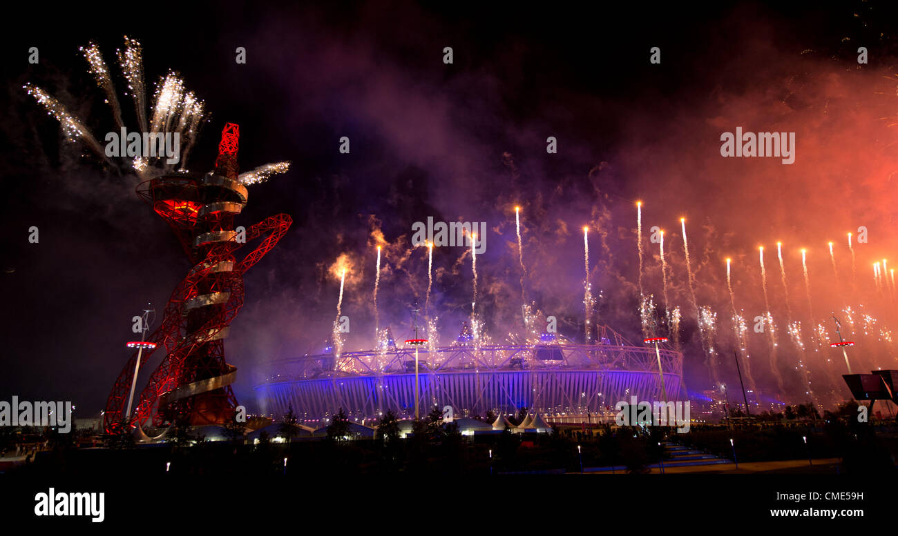 Fireworks london olympic games 2012 opening ceremony olympic stadium hi ...