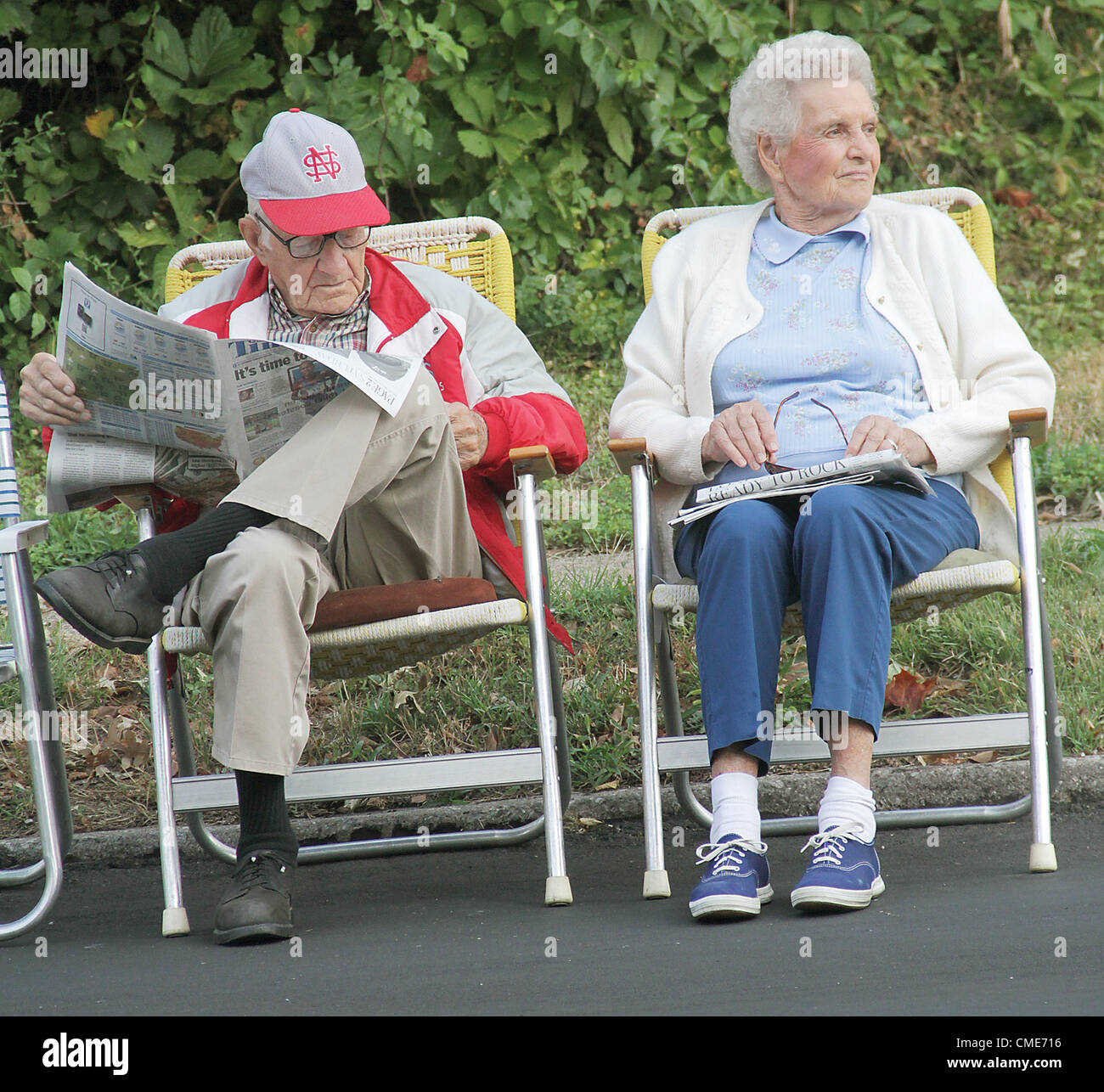 July 28, 2012 - Iowa, U.S. - Maurice Tinnes 91 and his wife Marge ...