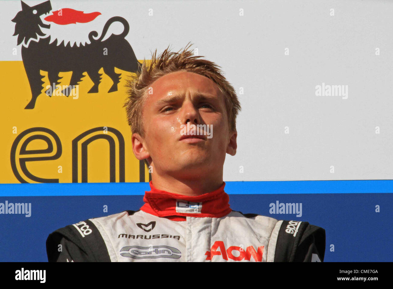 28.07.2012. Budapest, Hungary. FIA GP2 Motor racing. Max Chilton wins ...