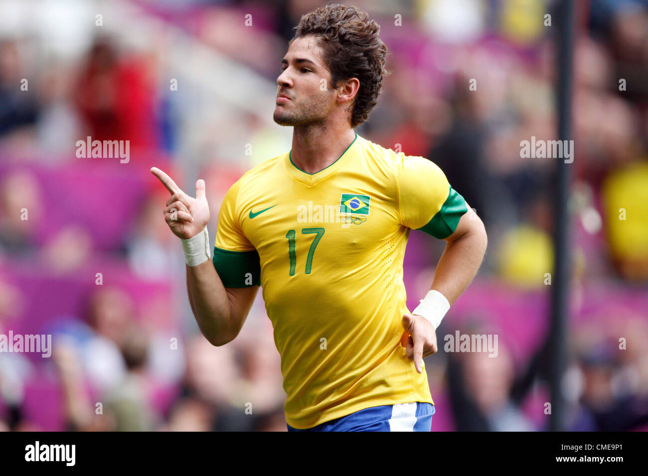 ALEXANDRE PATO CELEBRATES BRAZIL V BELARUS OLD TRAFFORD MANCHESTER ...