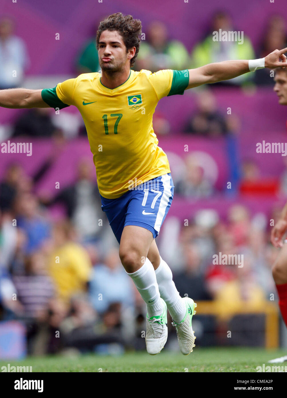 ALEXANDRE PATO CELEBRATES BRAZIL V BELARUS OLD TRAFFORD MANCHESTER ...