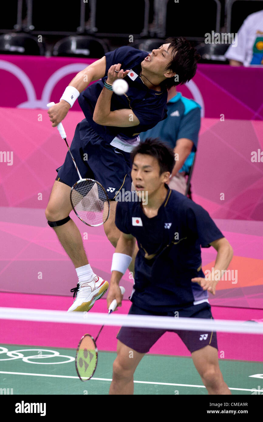 (L-R) Shoji Sato & Naoki Kawamae (JPN), JULY 28, 2012 - Badminton : Men ...