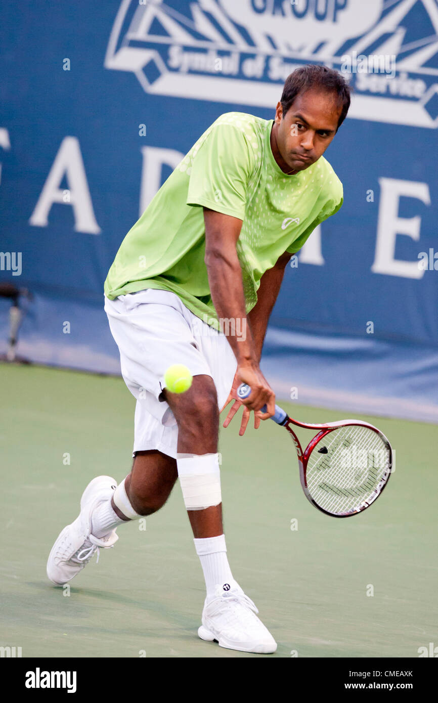 LOS ANGELES, CA - JULY 28: Rajeev Ram in action during Day 6 of the ...