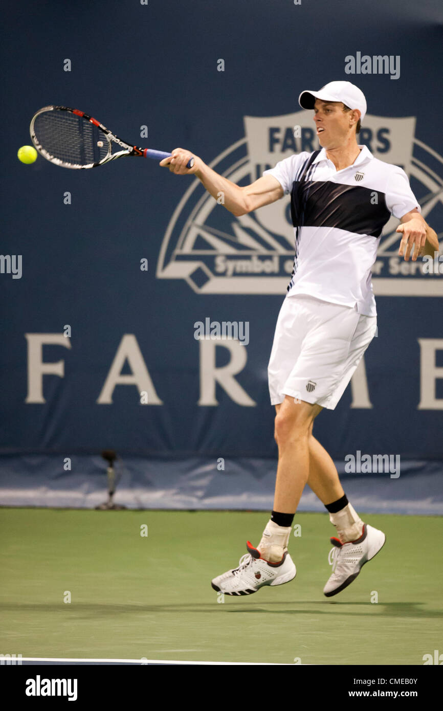LOS ANGELES, CA - JULY 28: Sam Querrey in action during Day 6 of the ...