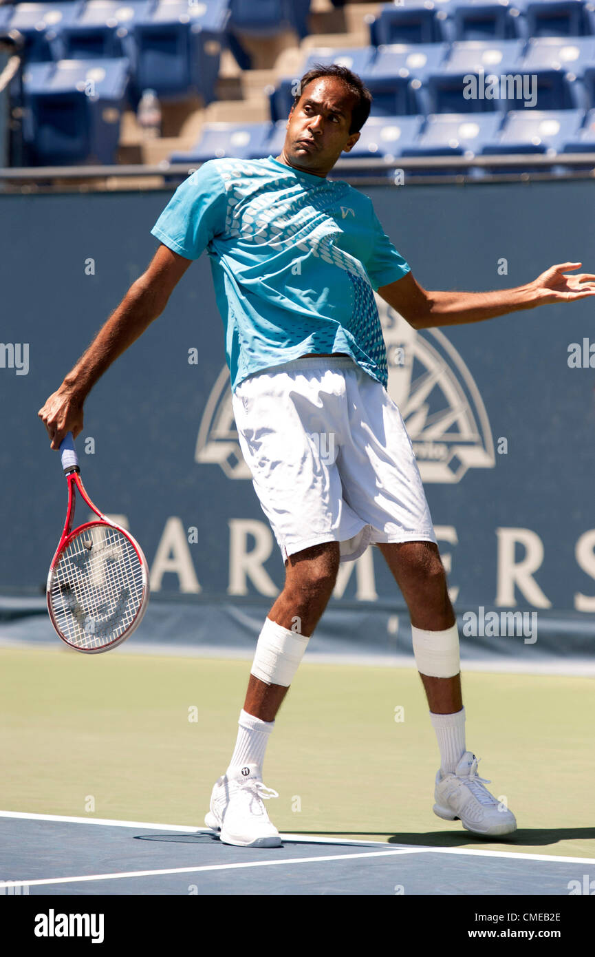 LOS ANGELES, CA - JULY 27: Rajeev Ram in action during Day 5 of the ...