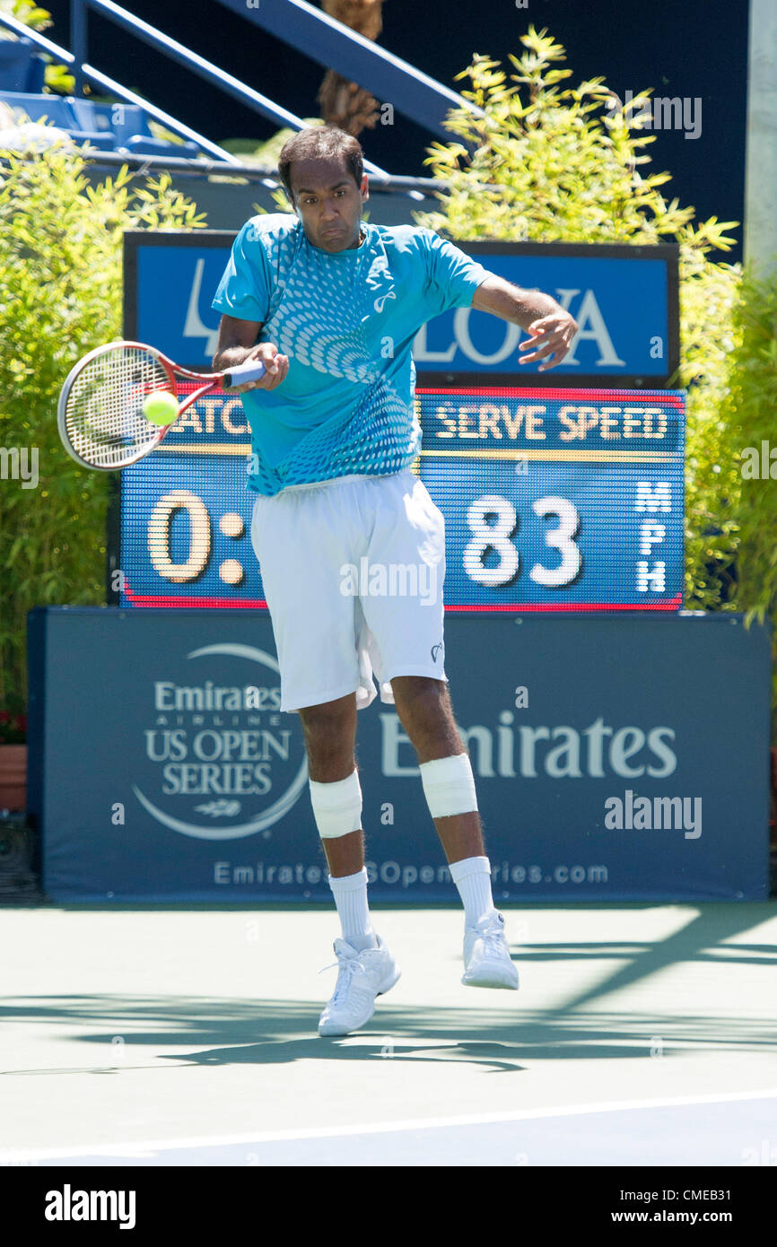 LOS ANGELES, CA - JULY 27: Rajeev Ram in action during Day 5 of the ...