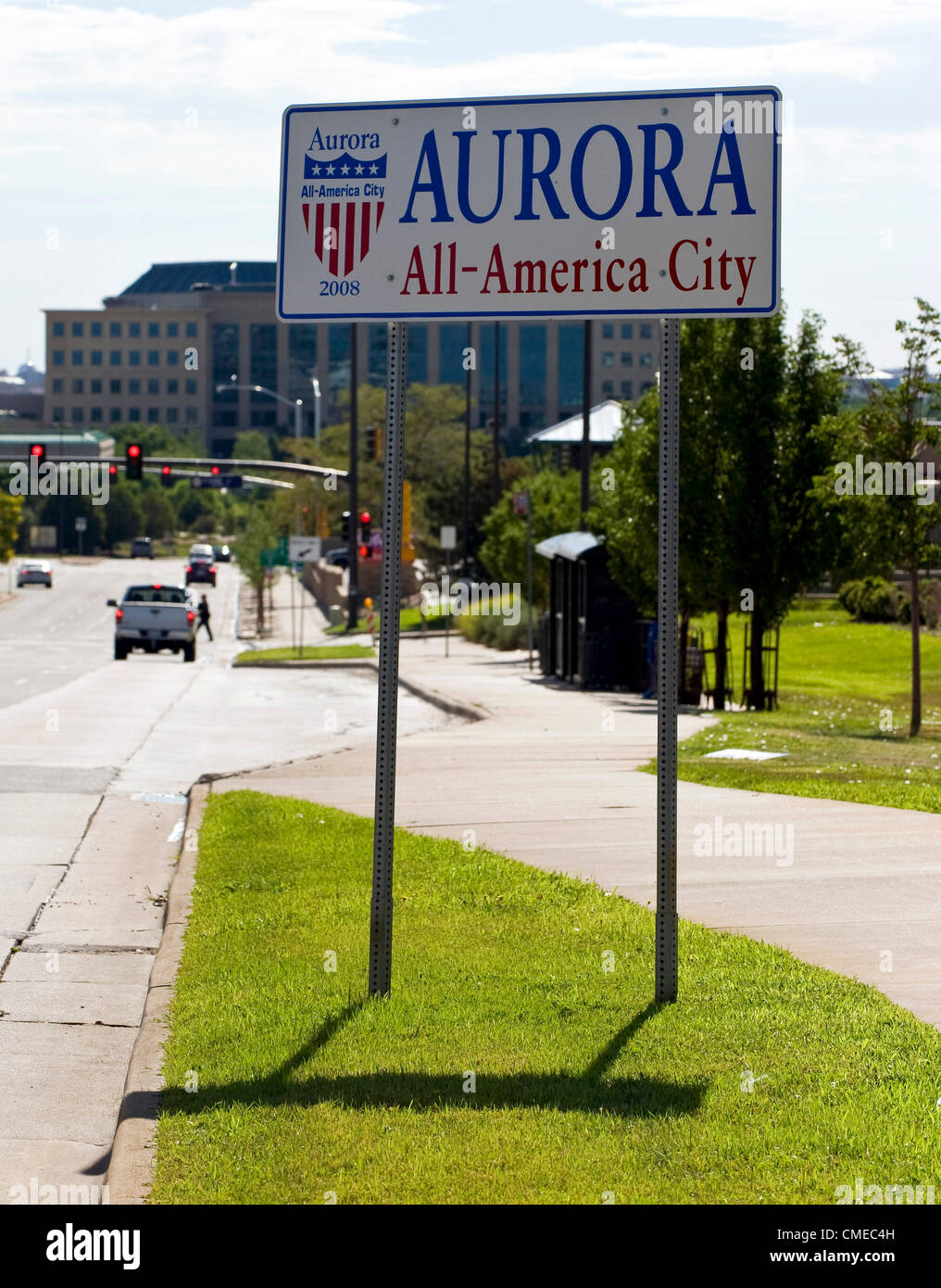 July 29, 2012 - Aurora, Colorado, USA - Signage at the Aurora, Colorado ...