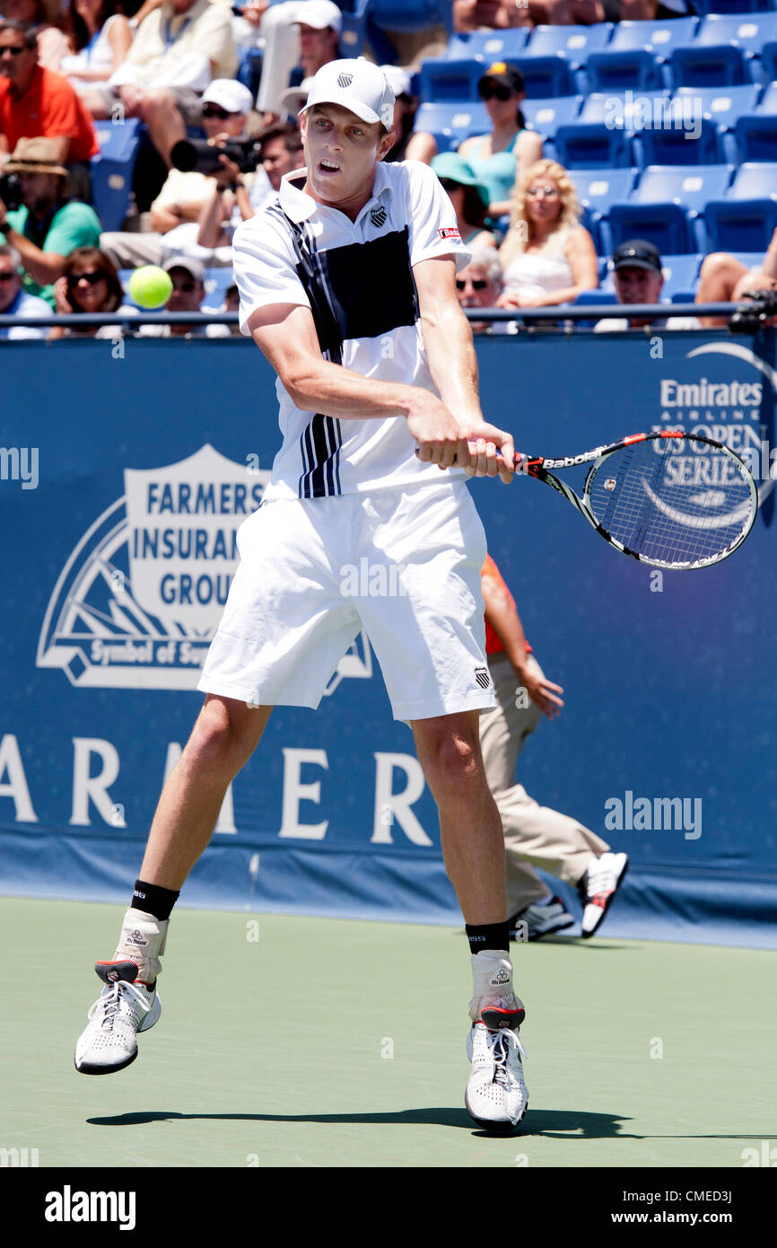 LOS ANGELES, CA - JULY 29: Sam Querrey in action during Day 7 of the ...