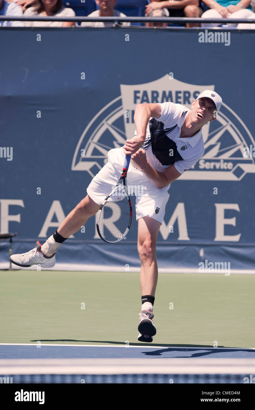 LOS ANGELES, CA - JULY 29: Sam Querrey in action during Day 7 of the ...